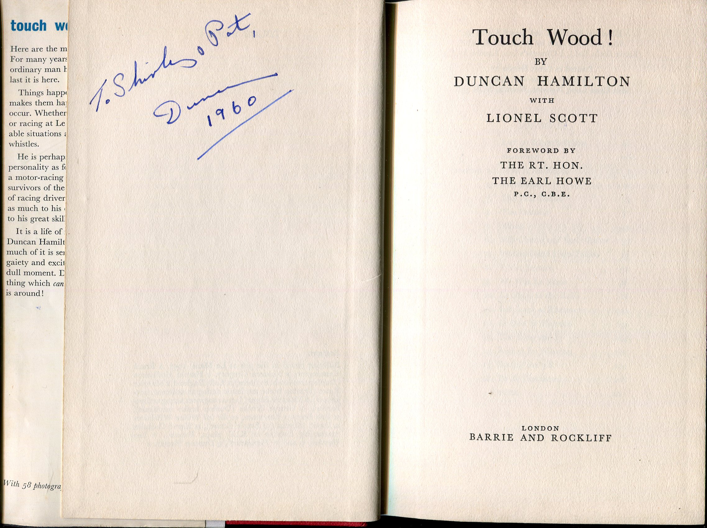 Hamilton, Duncan – Touch Wood – Duncan Hamilton – **SIGNED** | David ...
